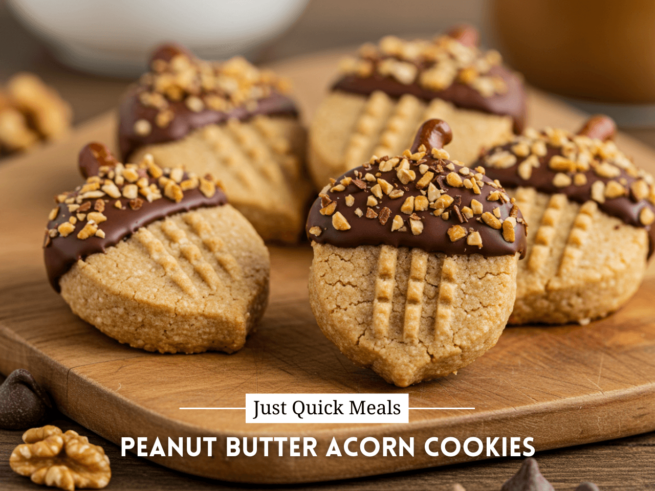 Peanut Butter Acorn Cookies (Oil-Free, Vegan, Gluten-Free) - Just Quick ...